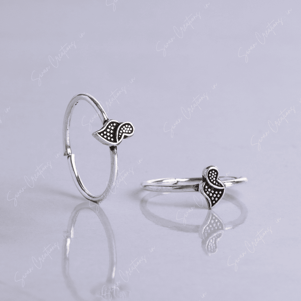 925 SILVER ADJUSTABLE TOE RINGS – SIMPLE MOTIF - Swan Creations